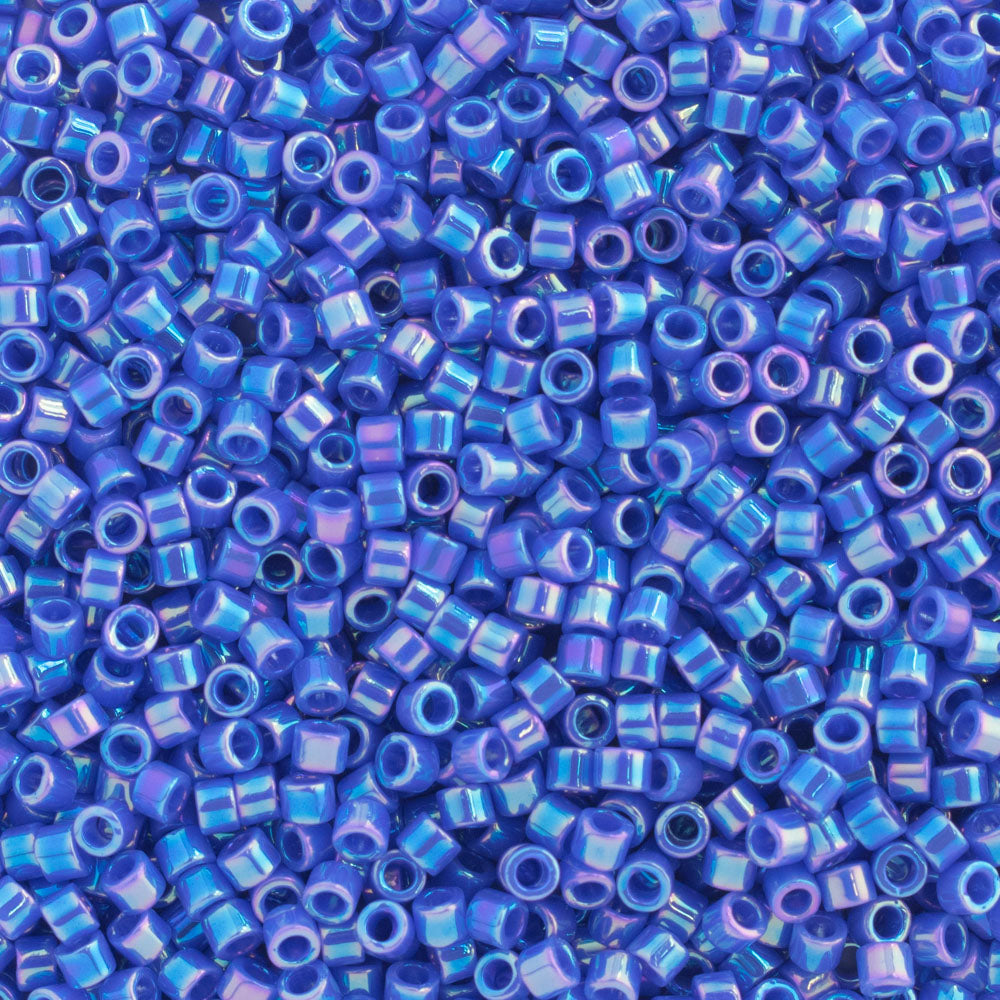 Miyuki Delica Beads Size 11/0 1.6mm, DB1578 Opaque Cyan Blue AB