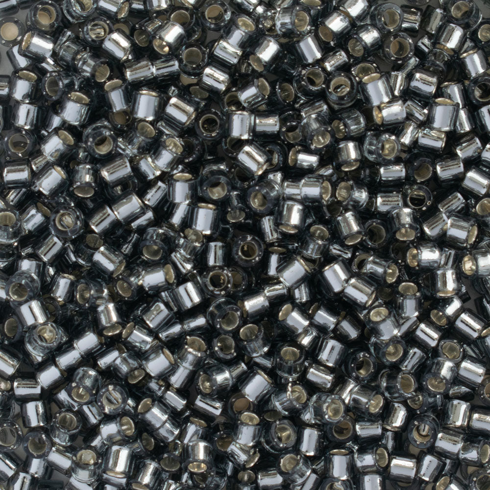 Miyuki Delica Beads Size 10/0 2.2mm, DBM048 Silver Lined Light Grey
