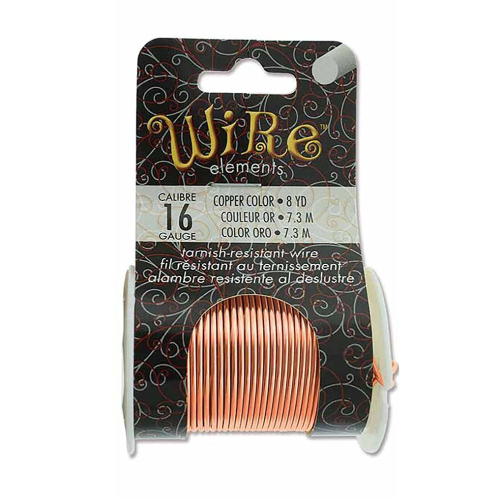 Wire Elements Tarnish Resistant 16 Gauge Wire, Copper - 8 Yards/7.32 M