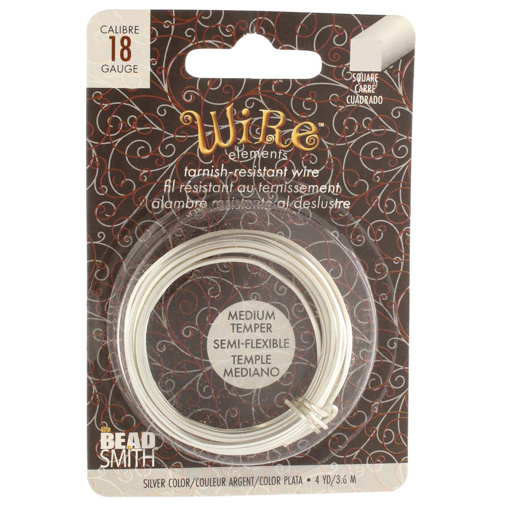 Wire Elements Tranish Resistant Half-Hard Shaped 18 Gauge Square Wire,