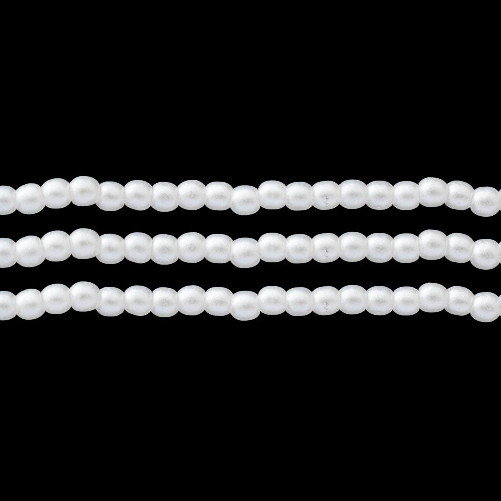 Starman, Czech Glass Pearls Round, Snow